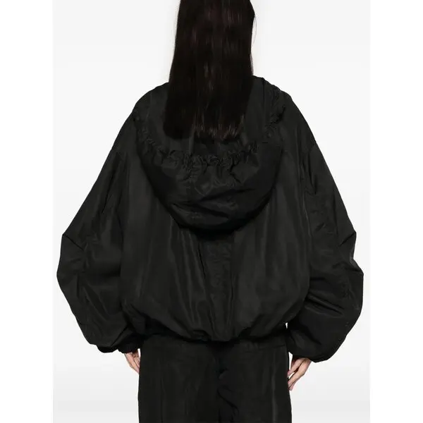Attico Polyester Blend Zip-up Bomber Jacket - Black