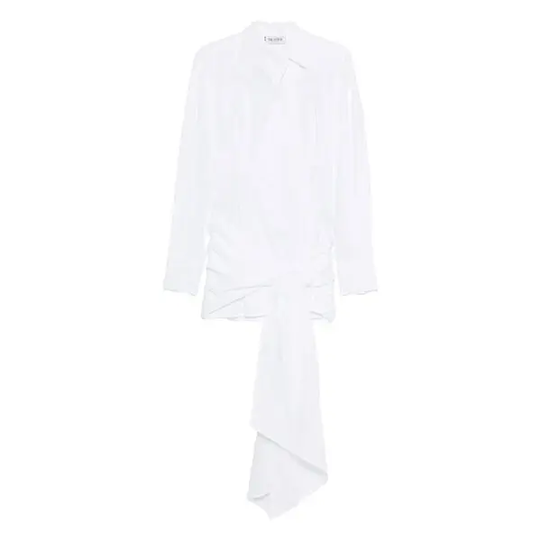 Attico Cotton Blend Button-up Day Dress - White
