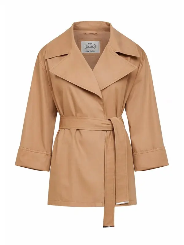 Herno Cotton Gabardine Belted Raincoat - Multicolor