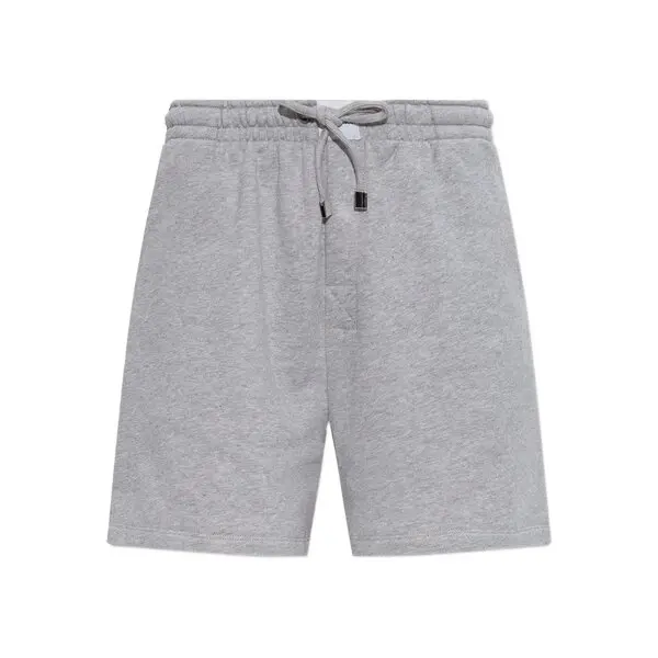 Attico Grey Knee-length Cotton Shorts With Drawstring