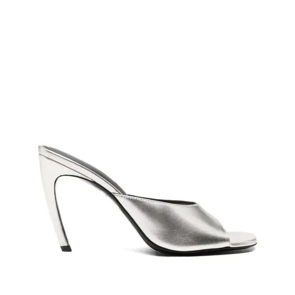 Attico Tone High Heel Open Toe Slip-on Sandals - Silver