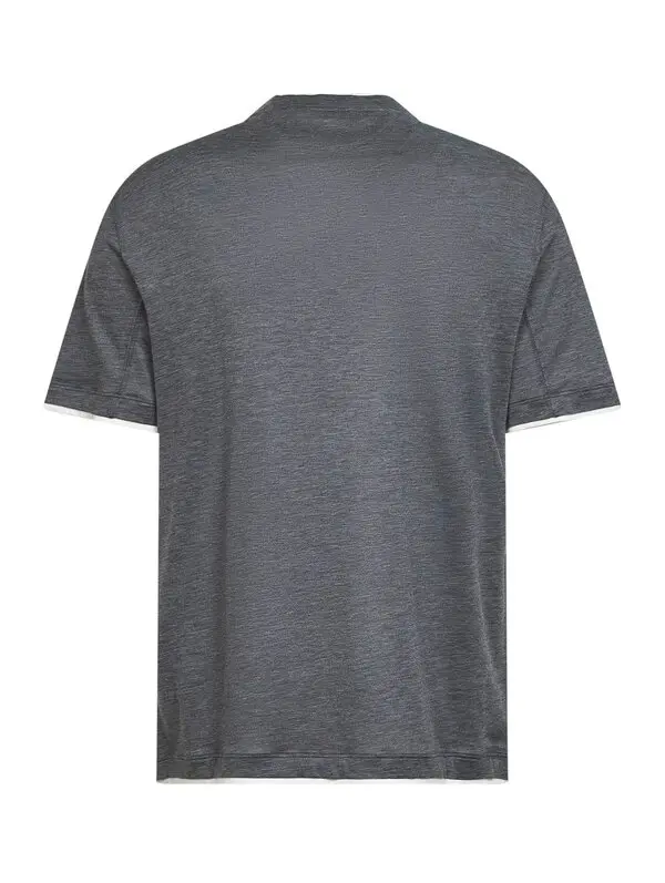 Brunello Cucinelli Dark Grey Jersey Faux Layering T-shirt
