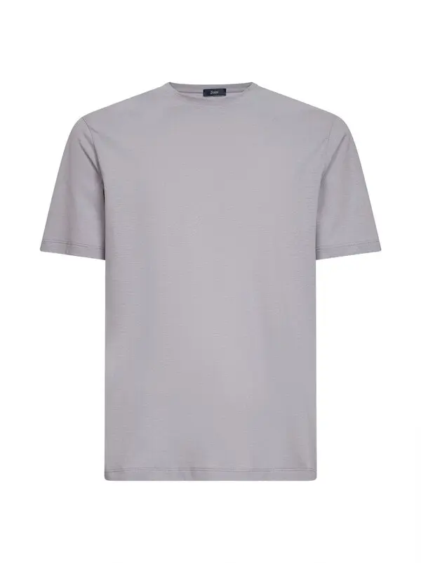 Herno Light Grey Lightweight Crepe Voile Jersey T-shirt