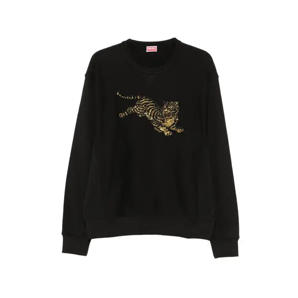 Kenzo Crewneck Sweatshirt With Logo Lettering - Black