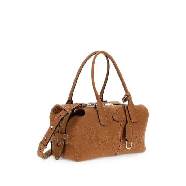 TOD'S Pebble Grain Leather Tote Bag - Brown