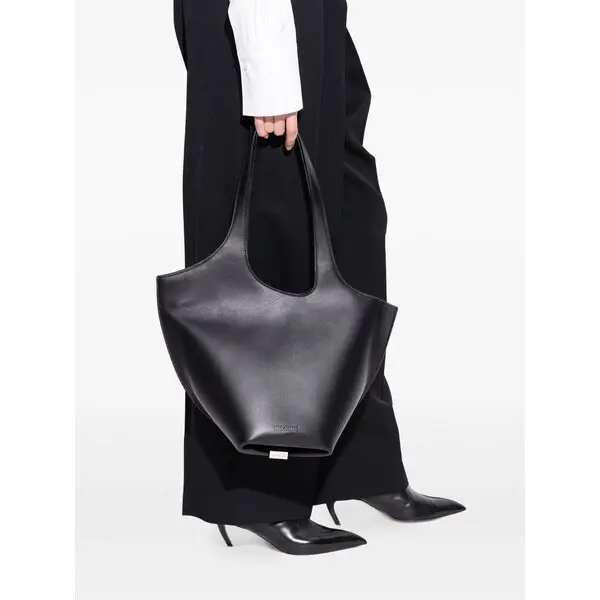 Attico Leather Tote Bag - Black