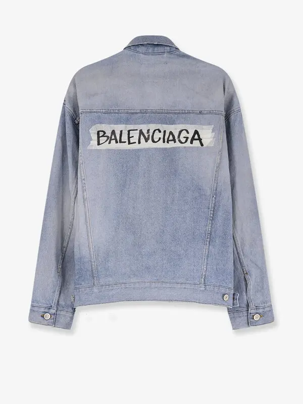 Balenciaga Washed Out Denim Jacket - Multicolor