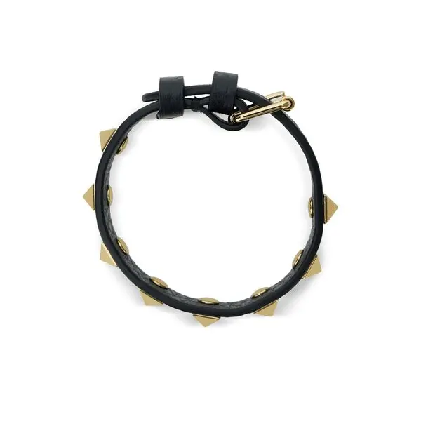 Valentino Garavani Rockstud Embellished Leather Bracelet