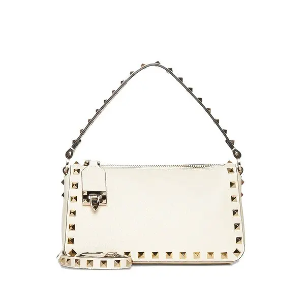 Valentino Garavani Rockstud Satchel Bag - Cream