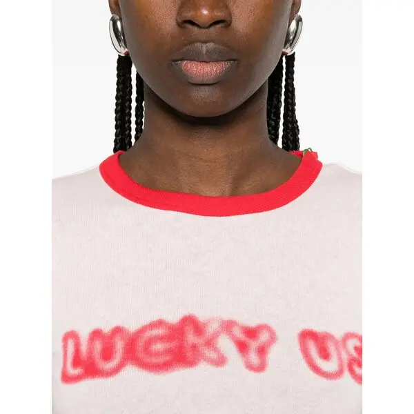 Kenzo Graphic Ringer Trim Cropped T-shirt