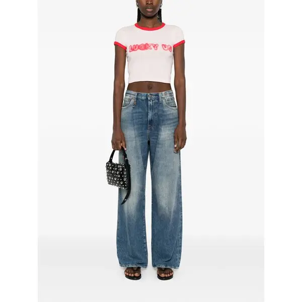 Kenzo Graphic Ringer Trim Cropped T-shirt