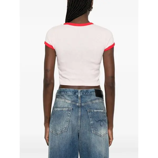 Kenzo Graphic Ringer Trim Cropped T-shirt