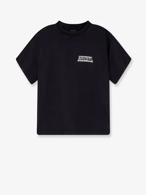 Balenciaga Printed Logo Cotton T-shirt - Multicolor