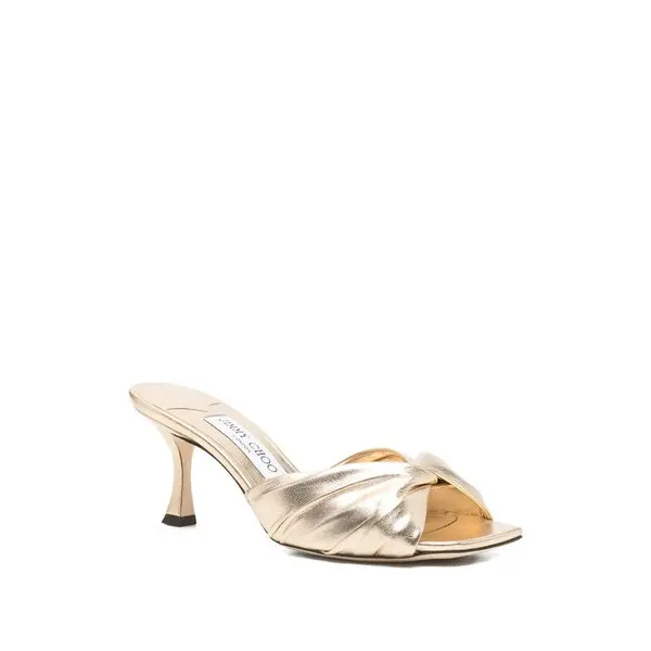JIMMY CHOO Tone Twisted Detail Square Toe Mules