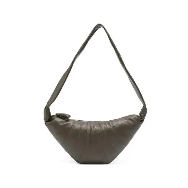 LEMAIRE Lemiare Grained Leather Croissant Shoulder Bag - Green