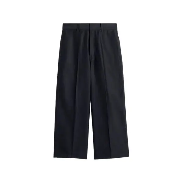 LEMAIRE Wide-leg Cotton Trousers - Black