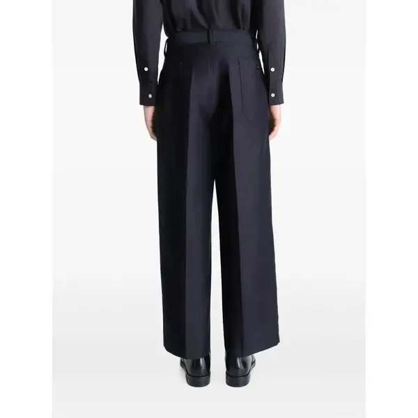 LEMAIRE Wide-leg Cotton Trousers - Black