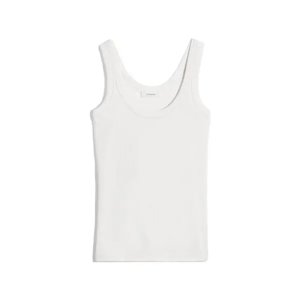 LEMAIRE Ribbed Cotton Tank Top - Cream