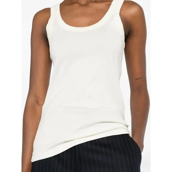 LEMAIRE Ribbed Cotton Tank Top - Cream