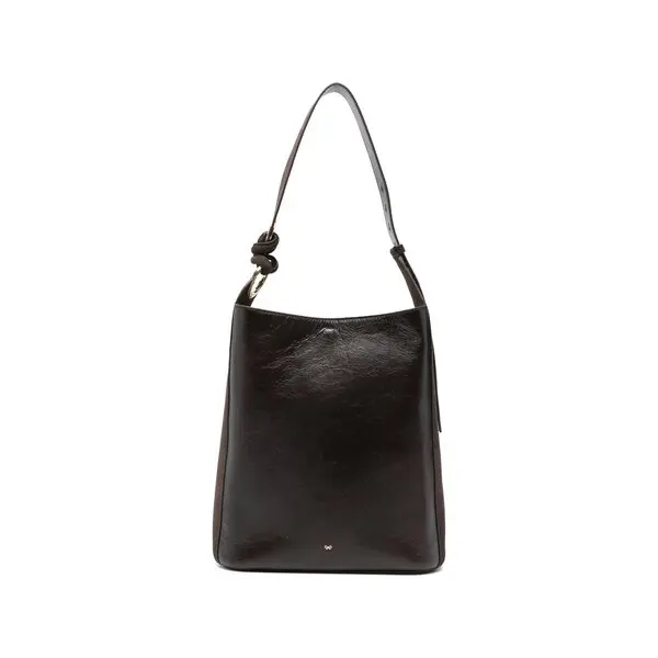 ANYA HINDMARCH Leather And Suede Shoulder Bag - Brown