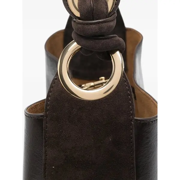 ANYA HINDMARCH Leather And Suede Shoulder Bag - Brown