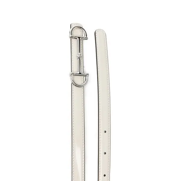 Gucci Beige Stirrup Detail Belt - Cream