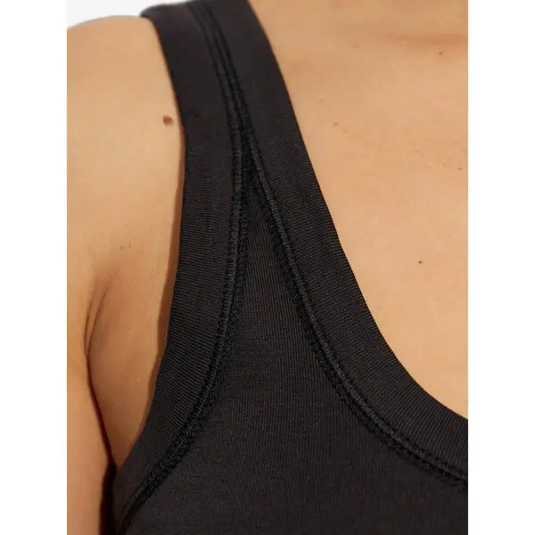 LEMAIRE Cotton Ribbed Tank Top - Black