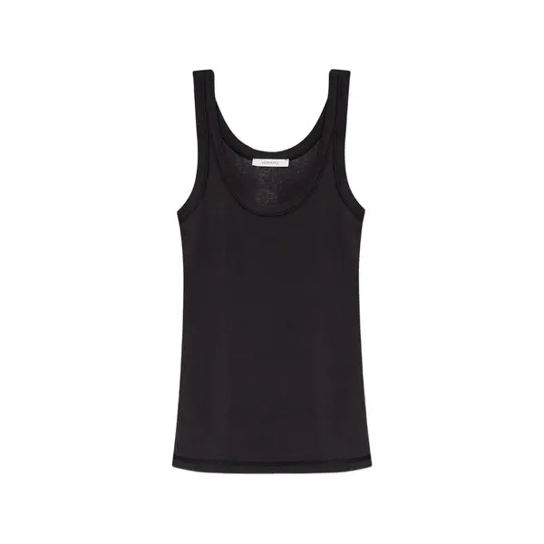 LEMAIRE Cotton Ribbed Tank Top - Black