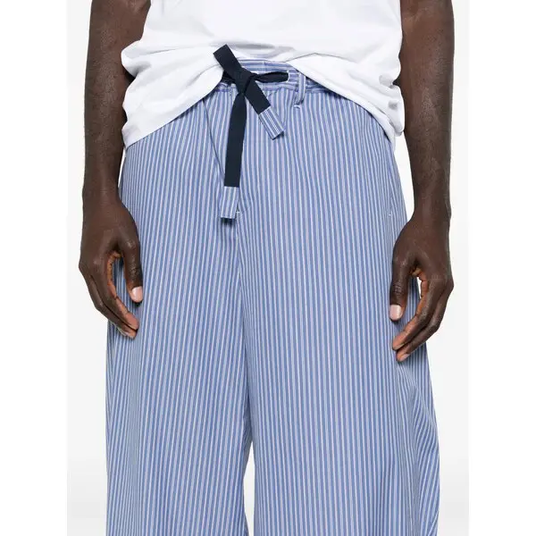 Sacai Cropped Balloon Leg Trousers In Stripe