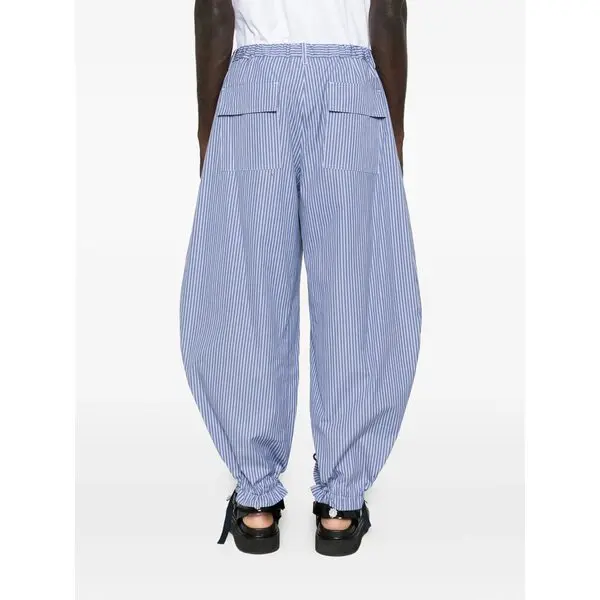 Sacai Cropped Balloon Leg Trousers In Stripe