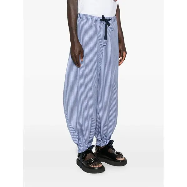 Sacai Cropped Balloon Leg Trousers In Stripe