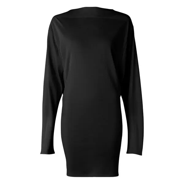 Jacquemus Boat Neck Long Sleeve Draped Cut-out Dress - Black