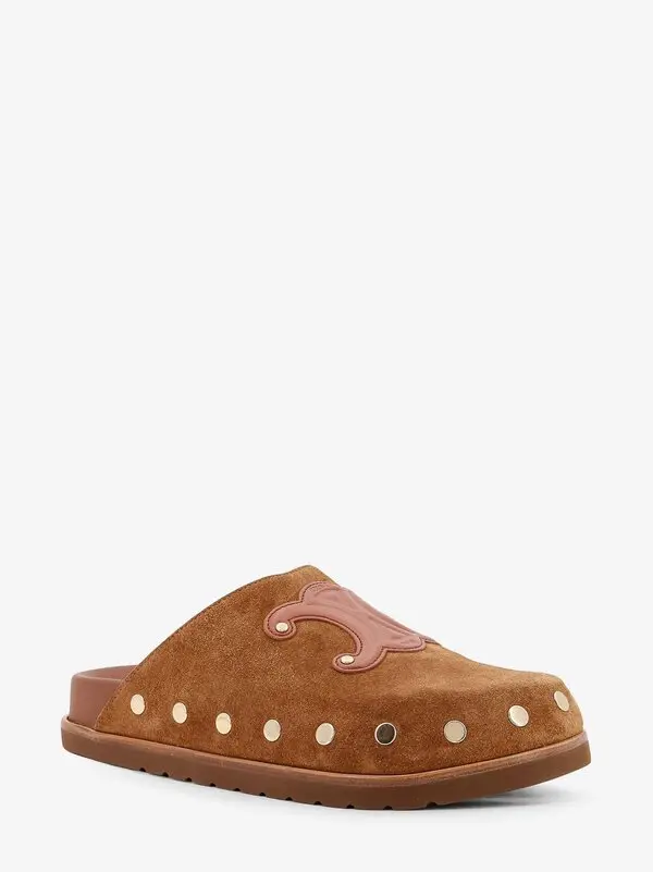 Celine Suede Pitea Sandals With Triomphe Logo