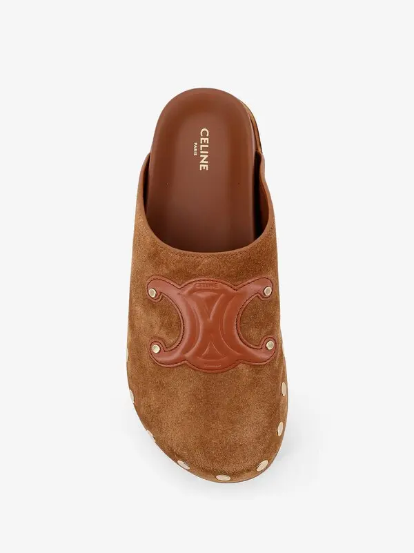 Celine Suede Pitea Sandals With Triomphe Logo