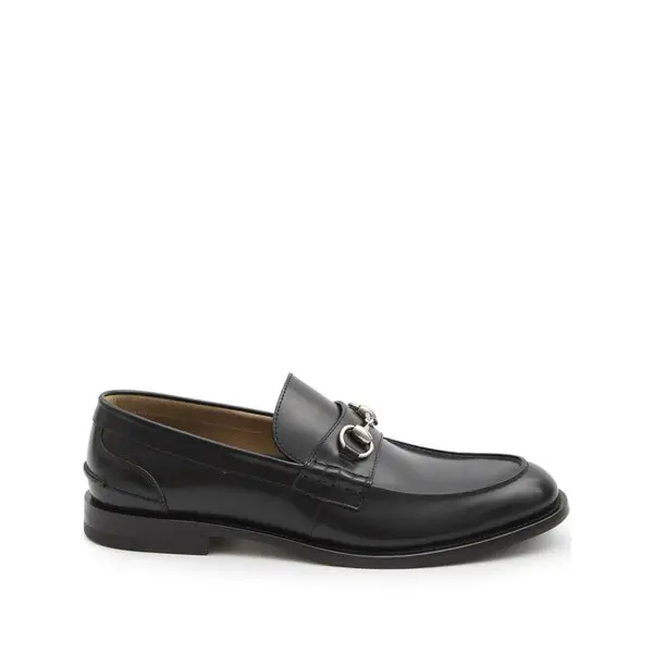 Gucci Leather Horsebit Detail Loafers - Black