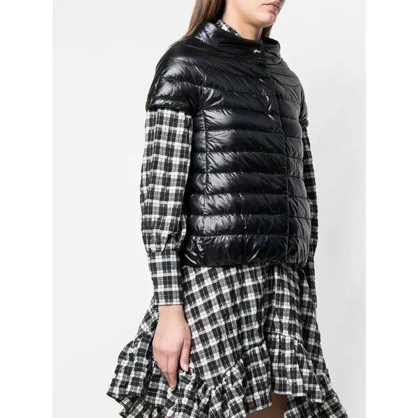 Herno Goose Down Padded Quilted Short Sleeve Jacket - Black