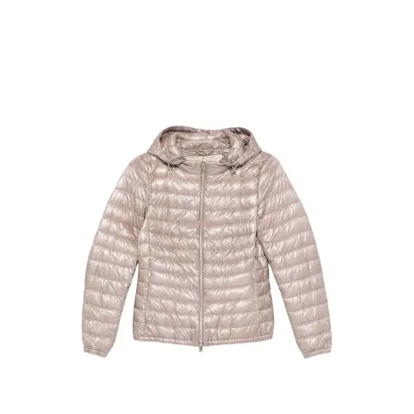 Herno Quilted Hooded Zip Up Down Jacket - Pink