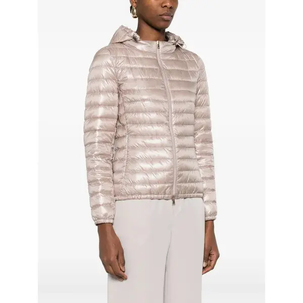 Herno Quilted Hooded Zip Up Down Jacket - Pink