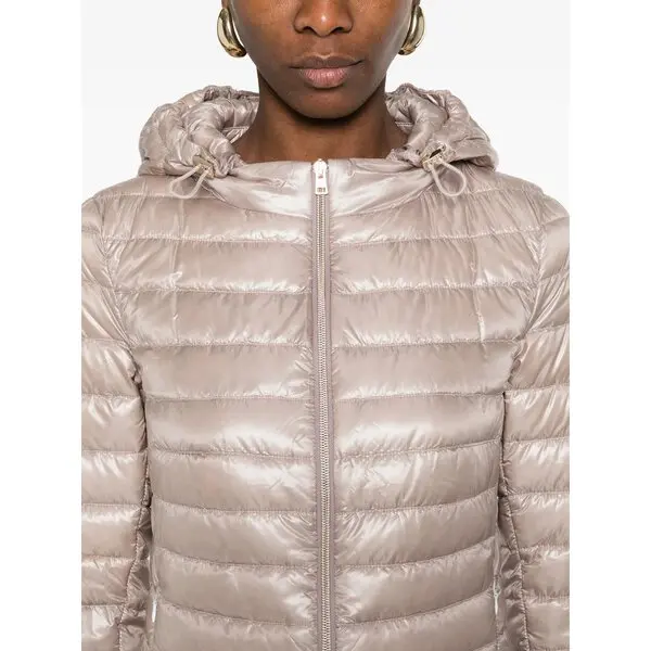 Herno Quilted Hooded Zip Up Down Jacket - Pink
