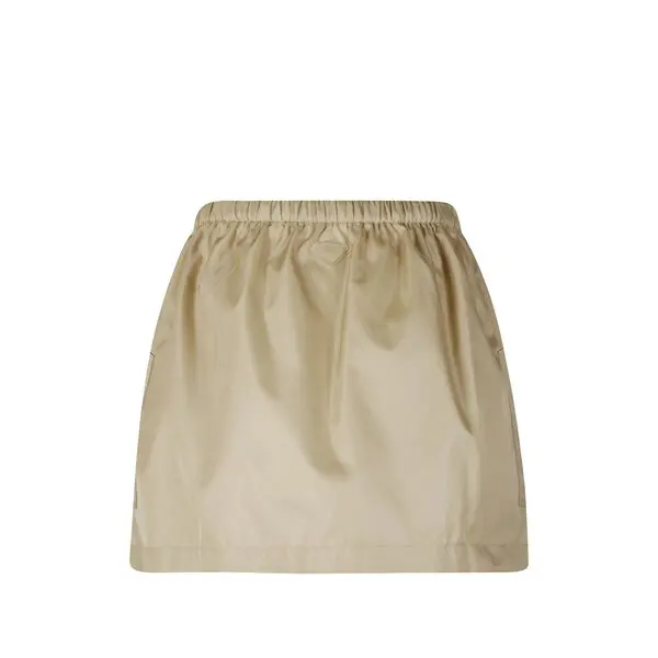 Prada Straight Skirt With Belted Waist And Triangle Logo