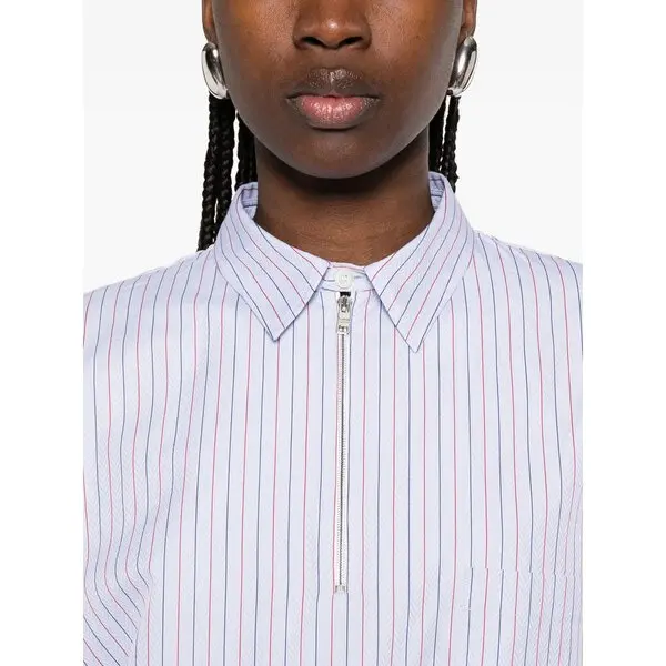 Prada Cotton Striped Zip-up Shirt
