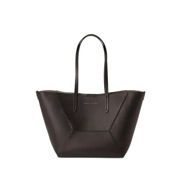 Brunello Cucinelli Calfskin Tote Bag - Brown