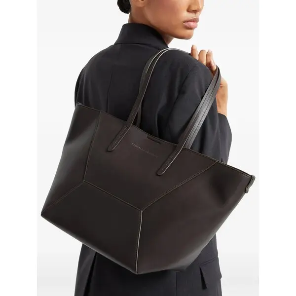 Brunello Cucinelli Calfskin Tote Bag - Brown