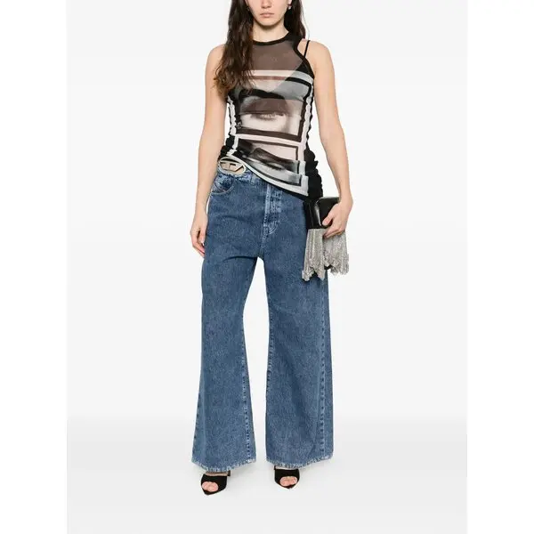 DIESEL® Wide-leg Denim Jeans - Blue