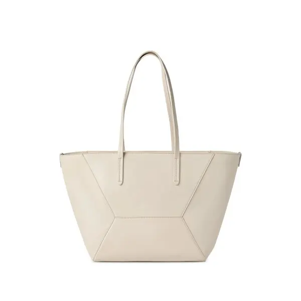 Brunello Cucinelli Leather Tote Bag With Monili Embroidery - Cream