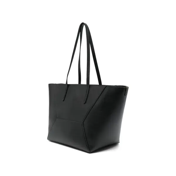 Brunello Cucinelli Leather Tote Bag With Top Handles - Black