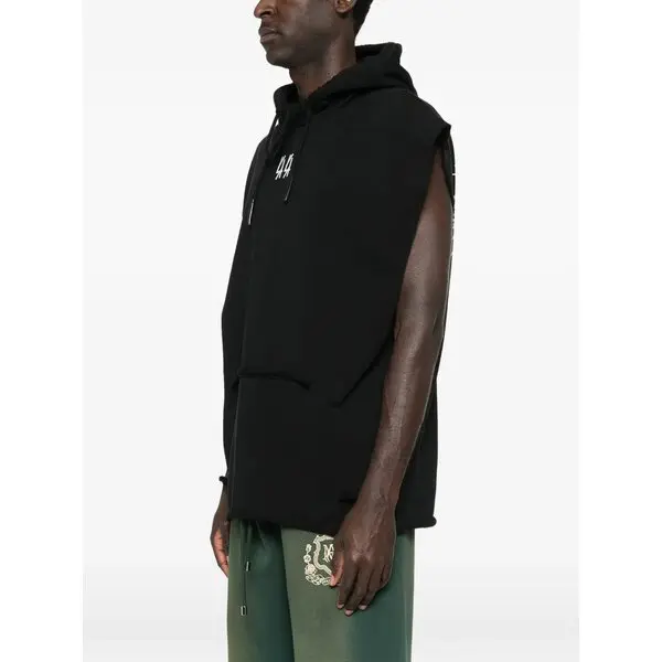 44 LABEL GROUP Cotton Sleeveless Hooded Sweatshirt