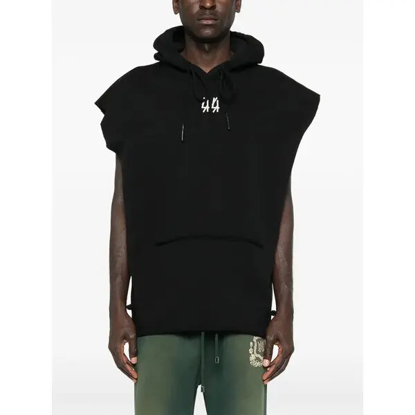 44 LABEL GROUP Cotton Sleeveless Hooded Sweatshirt