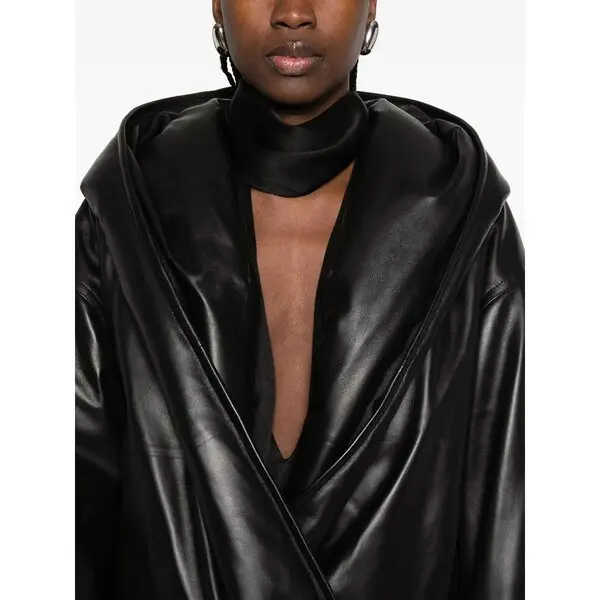 Alaïa Leather Hooded Jacket