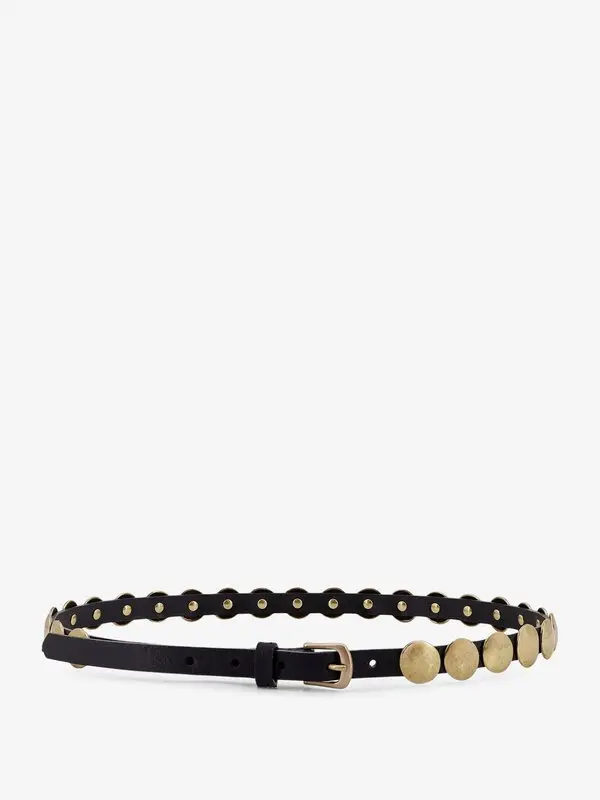 GOLDEN GOOSE Trinidad Leather Belt With Studs - Black